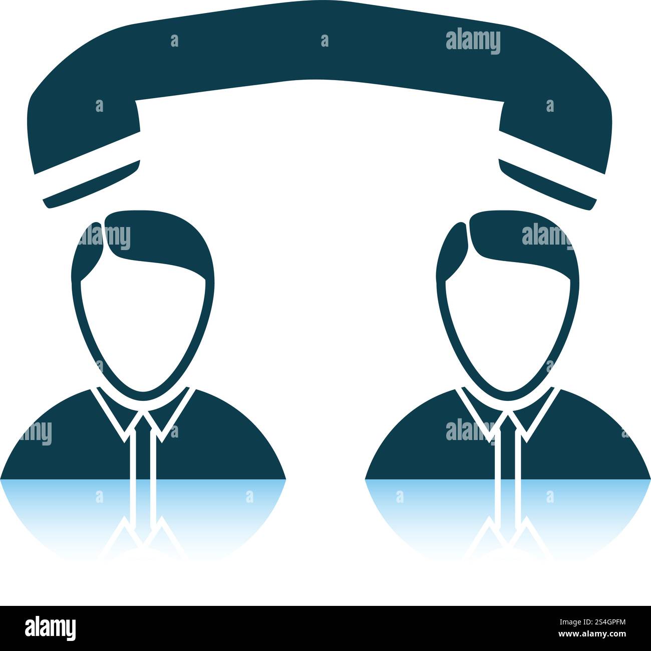 Telephone conversation icon. Shadow reflection design. Vector ...
