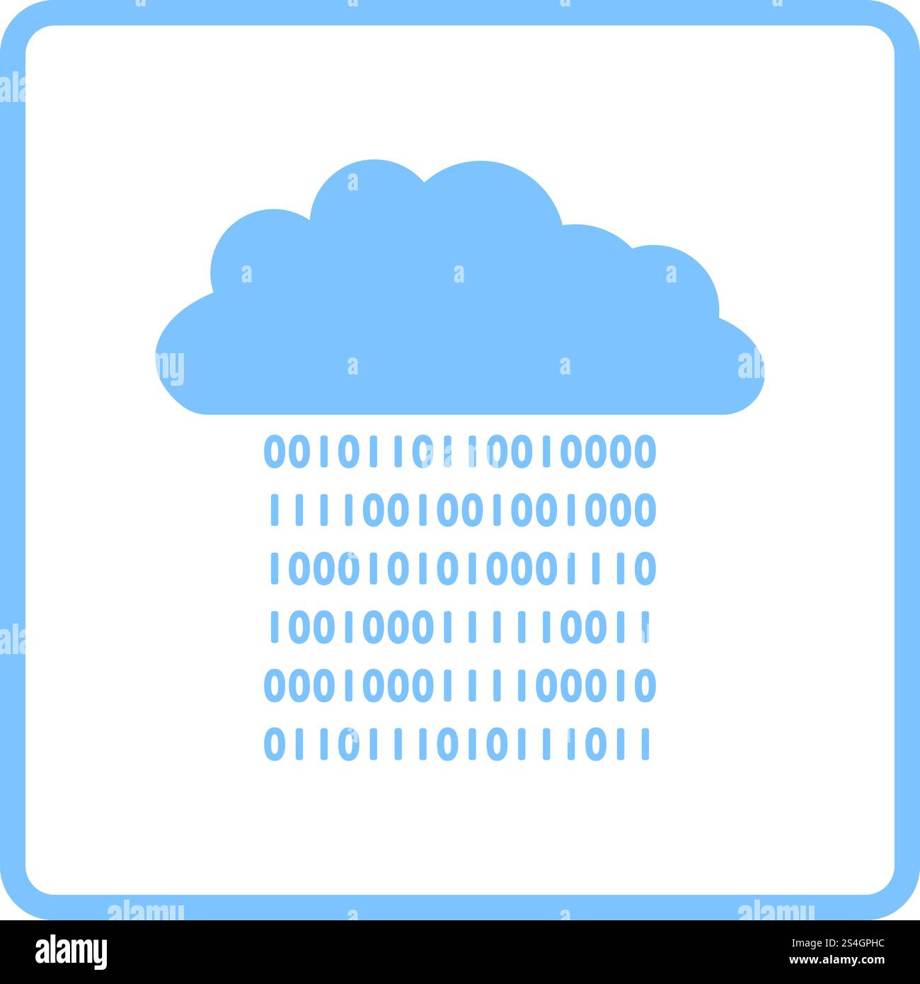 Cloud Data Stream Icon. Blue Frame Design. Vector Illustration Stock ...