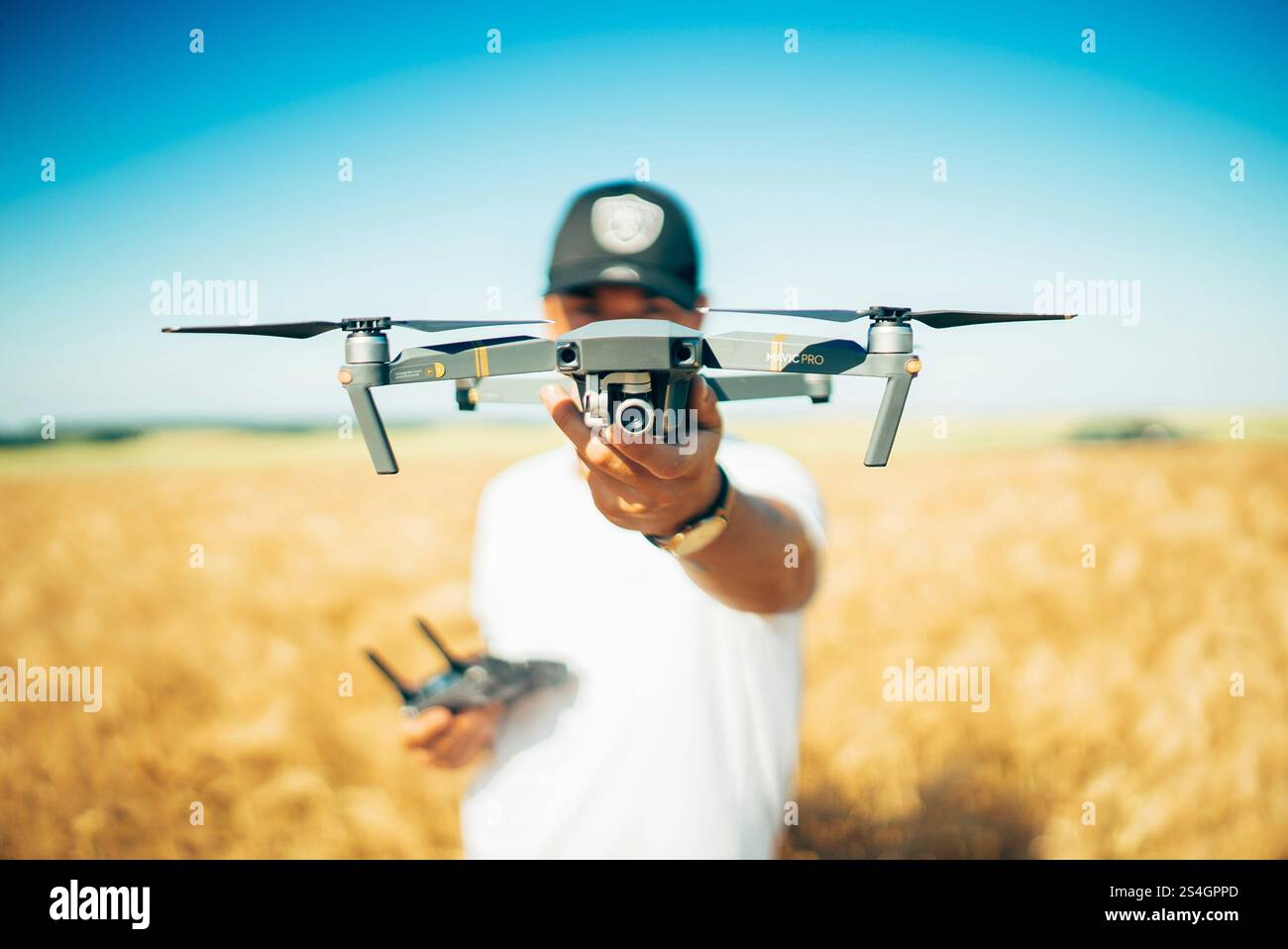 shallow focus photography of quadcopter drone Stock Photo - Alamy