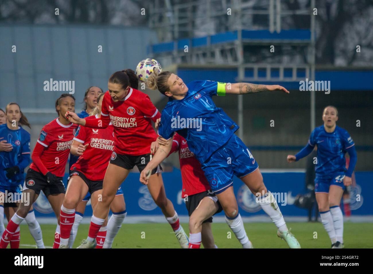 Kingston, England, 12th January 2025 Millie Bright (4 Chelsea) and ...