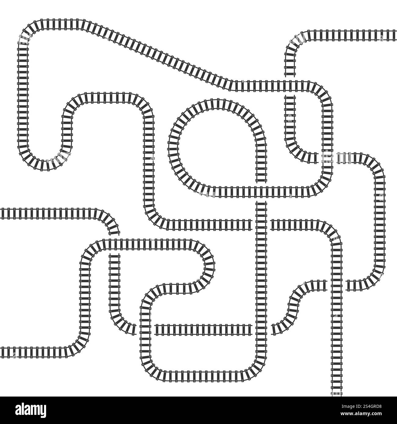 Railway line track isolated vector illustration. Track and railway ...