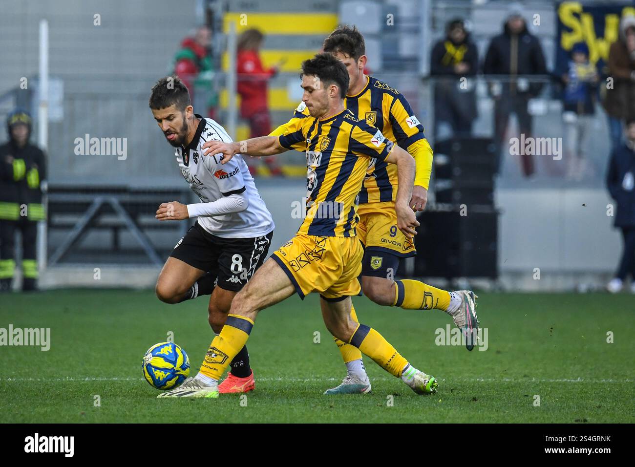 La Spezia, Italy. 12th Jan, 2025. Adam Nagy (Spezia) fights for the ...
