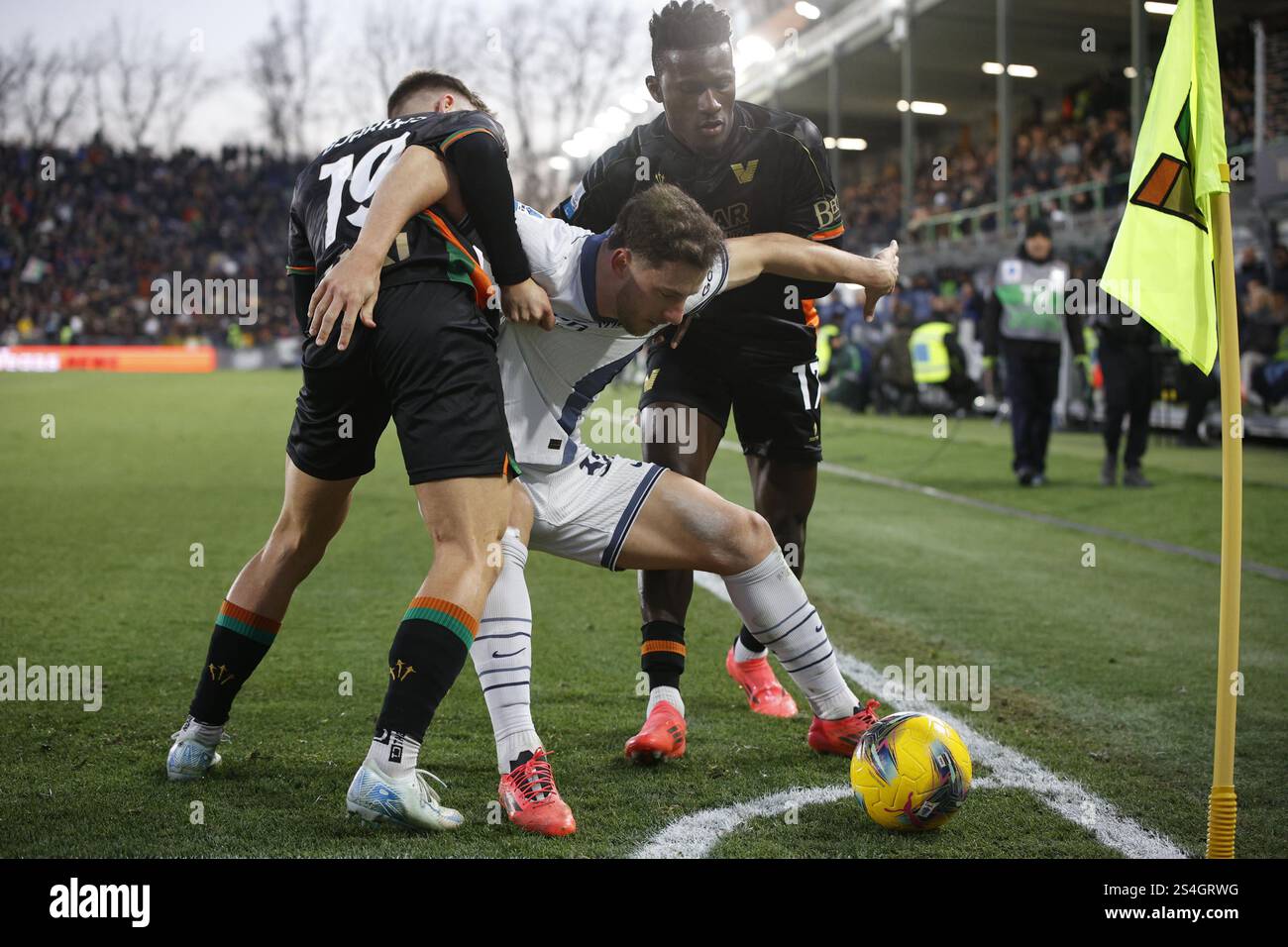 Venice, Italy. 12th Jan, 2025. Interâ??s Marko Arnautovic in action ...