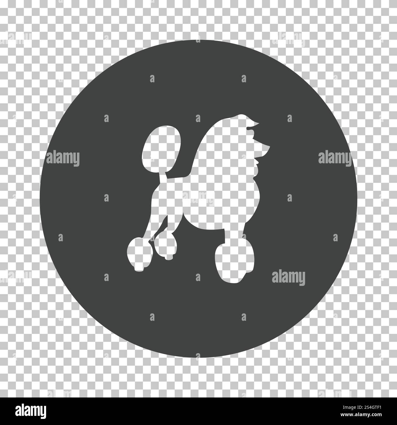Poodle icon. Subtract stencil design on tranparency grid. Vector ...