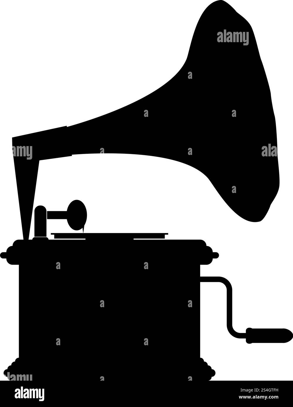 Phonograph Gramophone vintage Turntable for vinyl records icon black ...