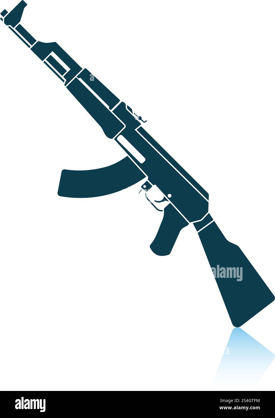 Rassian weapon rifle icon. Shadow reflection design. Vector ...