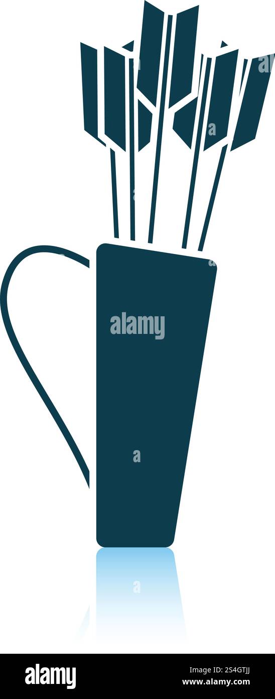 Quiver with arrows icon. Shadow reflection design. Vector illustration ...