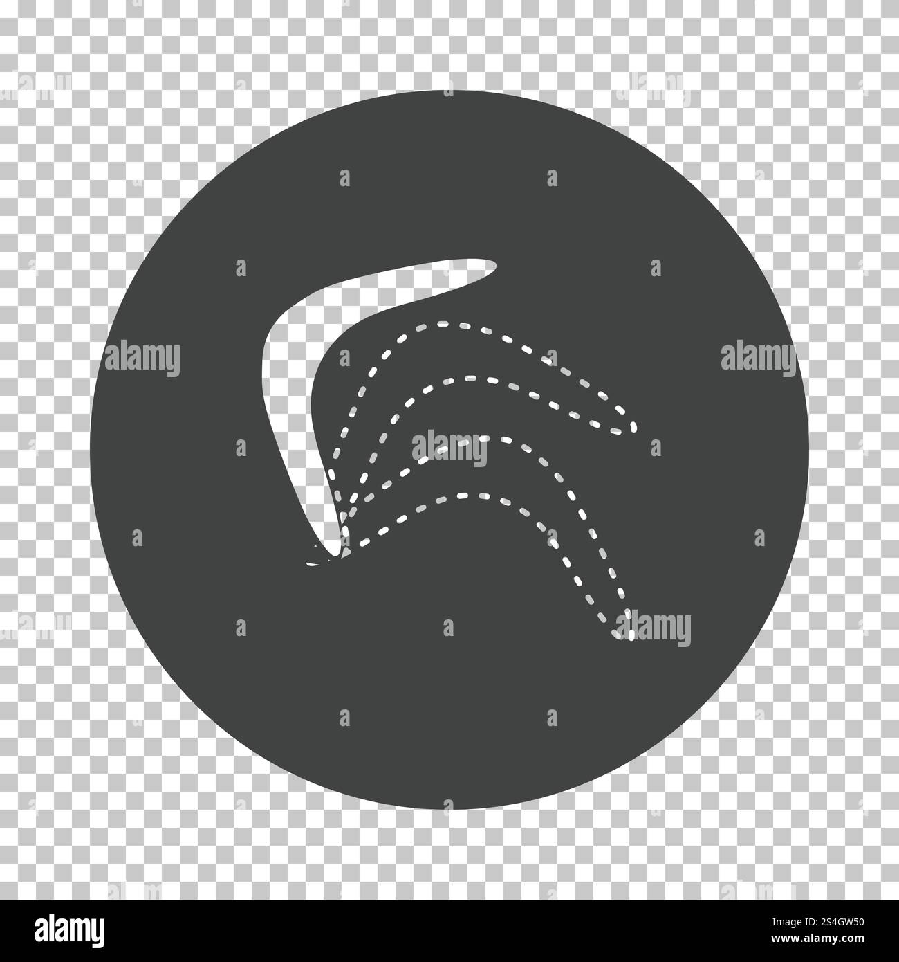 Boomerang icon. Subtract stencil design on tranparency grid. Vector ...