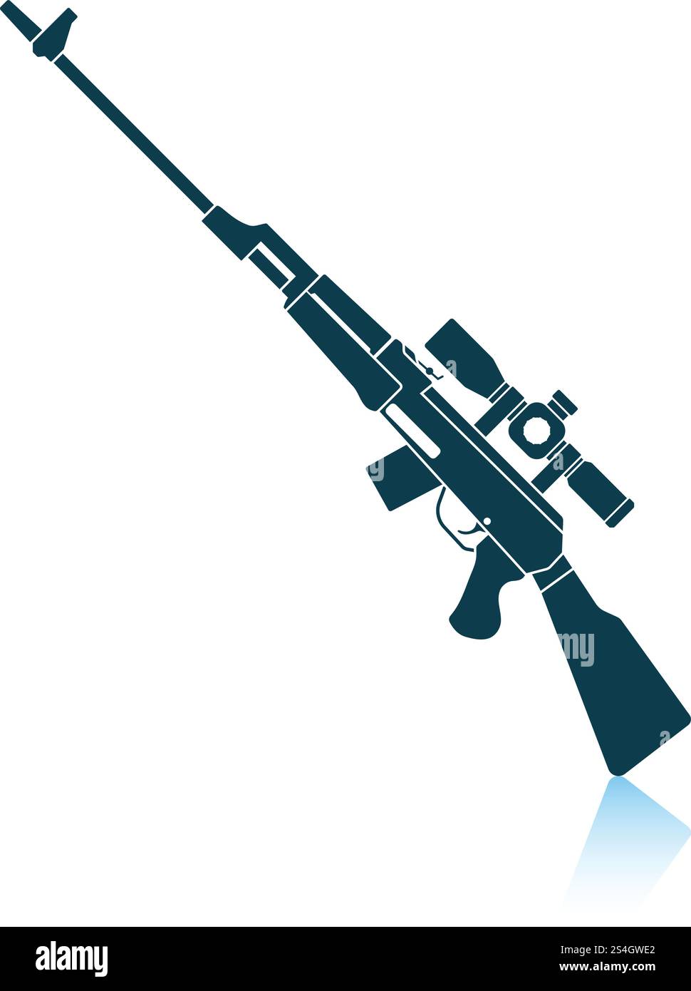 Sniper rifle icon. Shadow reflection design. Vector illustration Stock ...