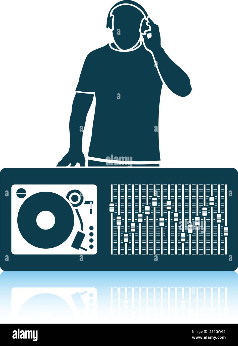 DJ icon. Shadow reflection design. Vector illustration Stock Vector ...