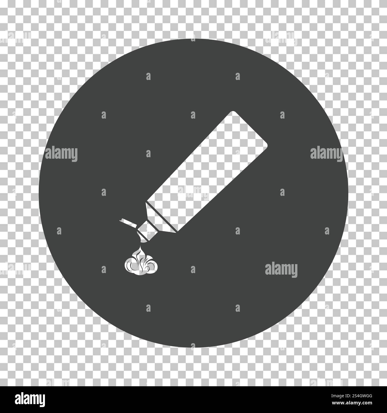 Toothpaste tube icon. Subtract stencil design on tranparency grid ...