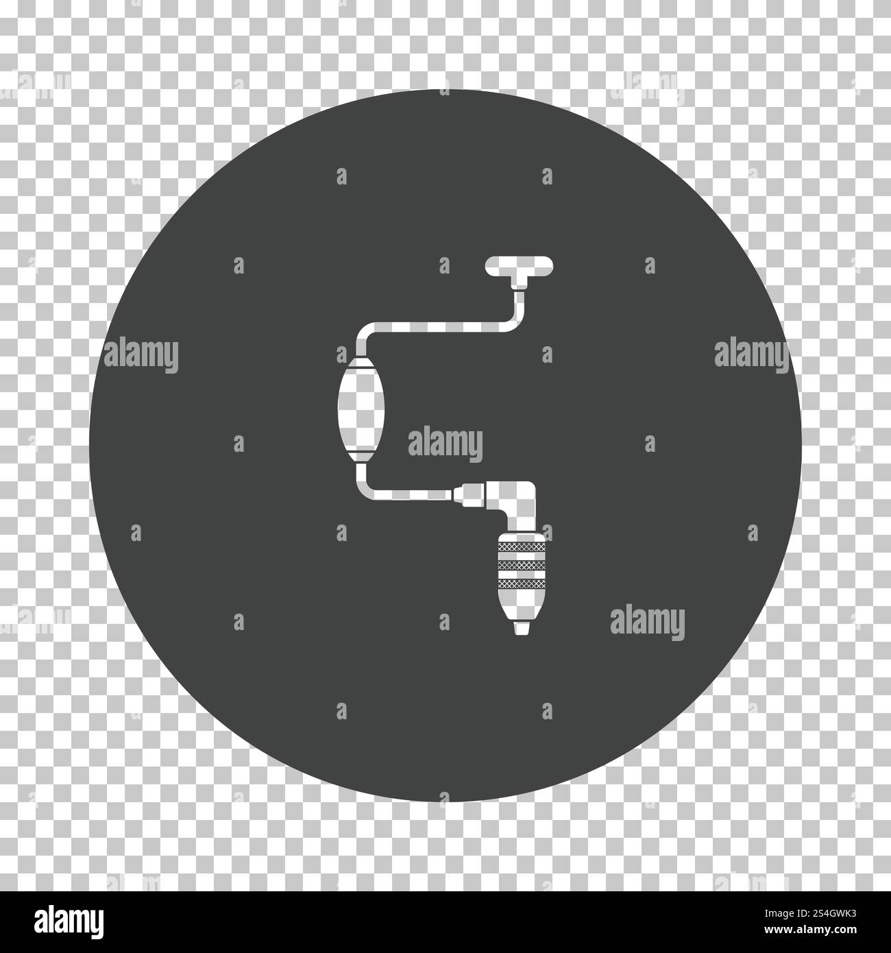 Auger icon. Subtract stencil design on tranparency grid. Vector ...