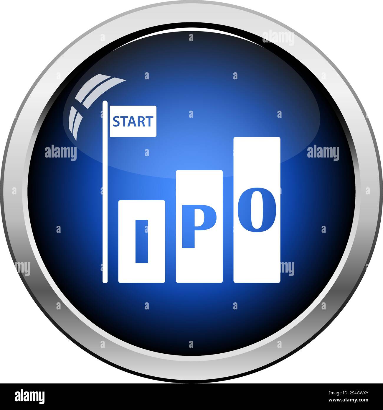 Ipo Icon. Glossy Button Design. Vector Illustration Stock Vector Image ...