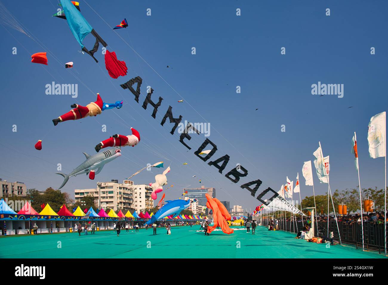 Ahmedabad Kite Festival 2025 at the Sabarmati riverfront, Ahmedabad ...