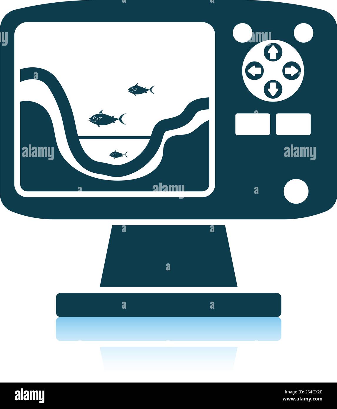 Icon of echo sounder . Shadow reflection design. Vector illustration ...