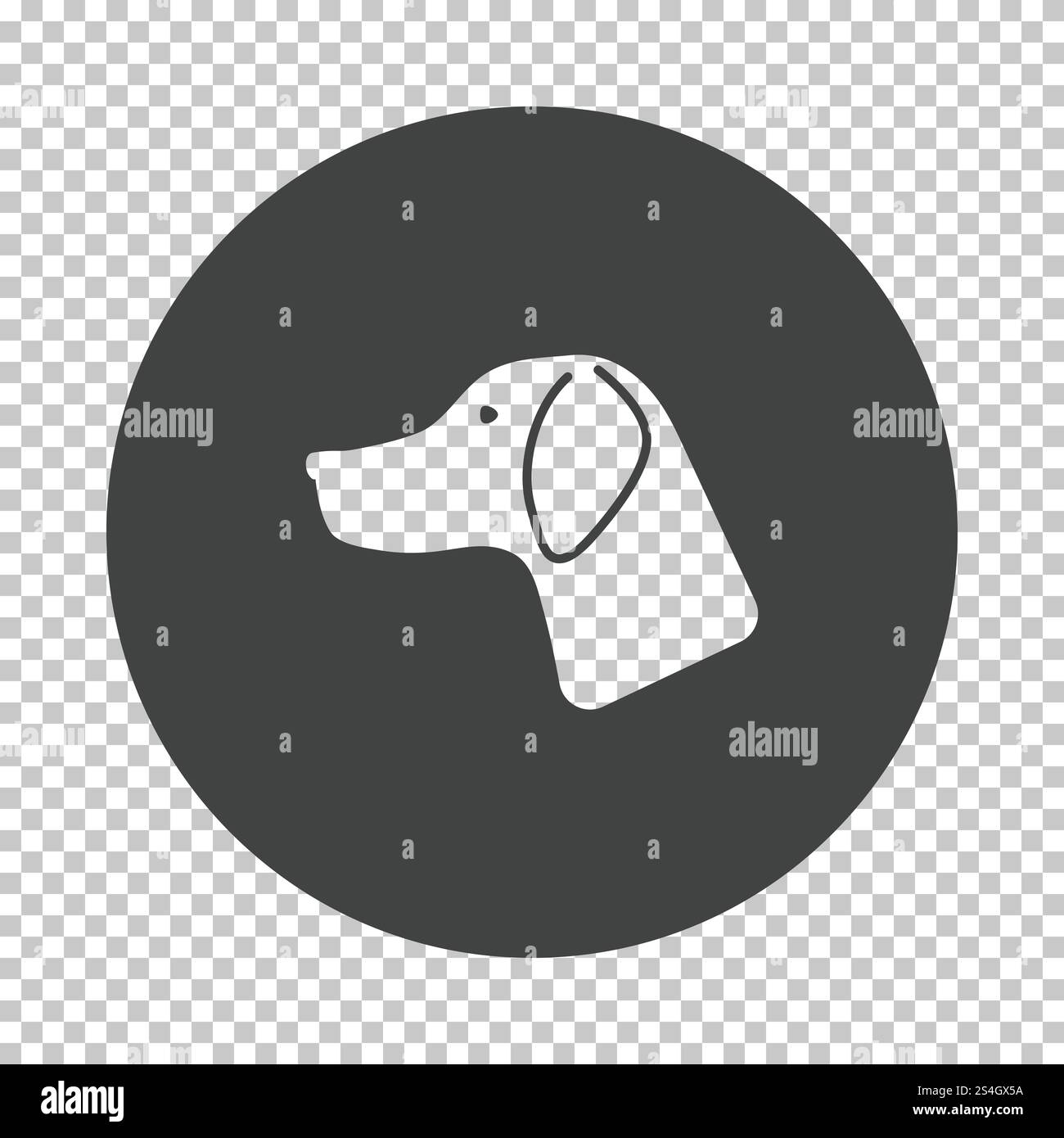 Hunting dog had icon. Subtract stencil design on tranparency grid ...