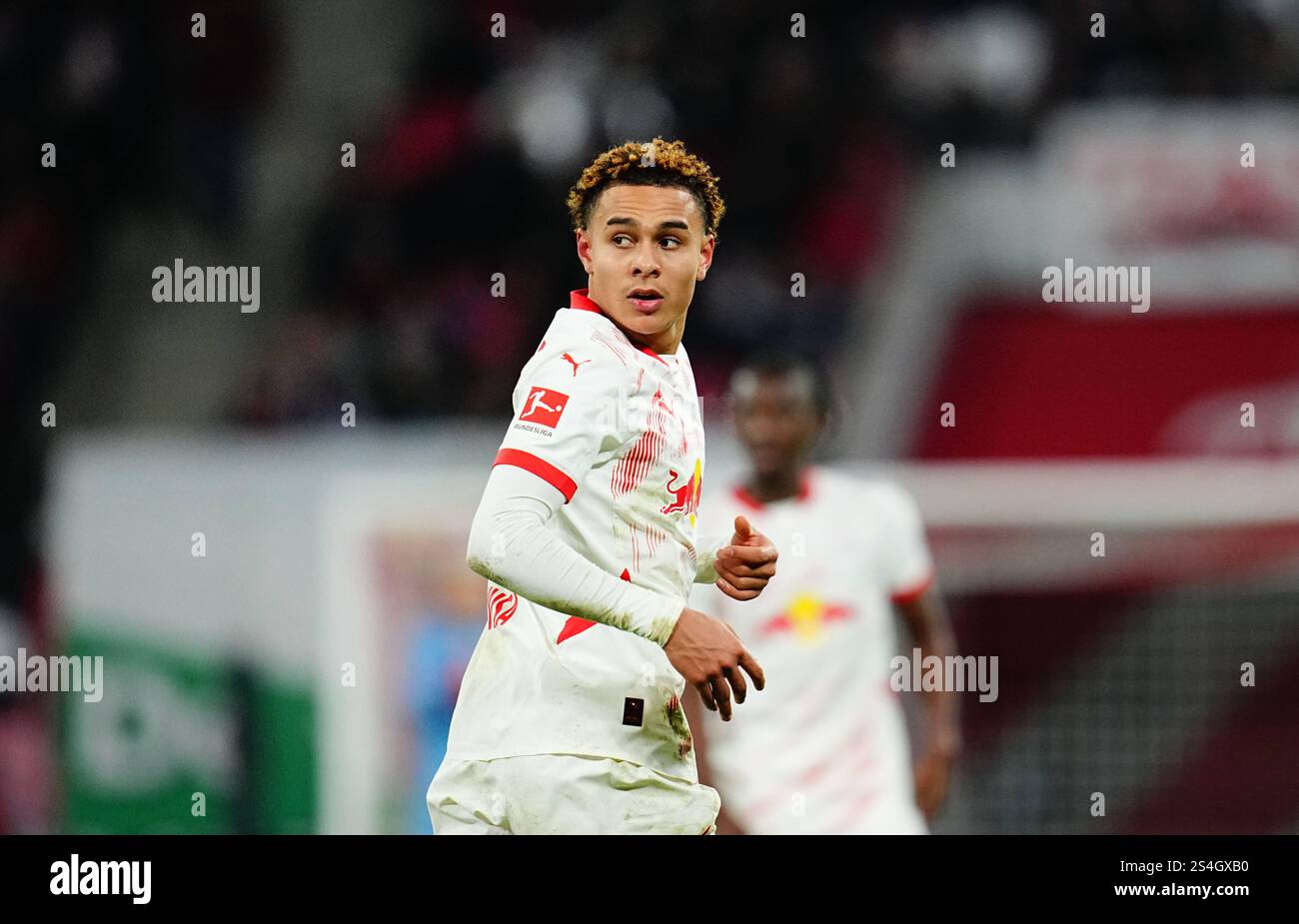 Red Bull Arena, Leipzig, Germany. 12th Jan, 2025. Antonio Nusa of RB ...