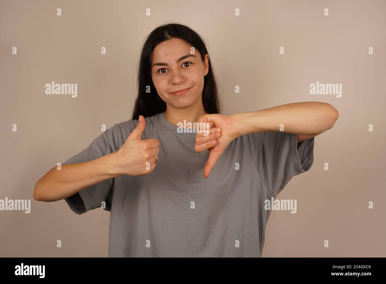 Visual representation of conflicting emotions. Like and dislike in one ...