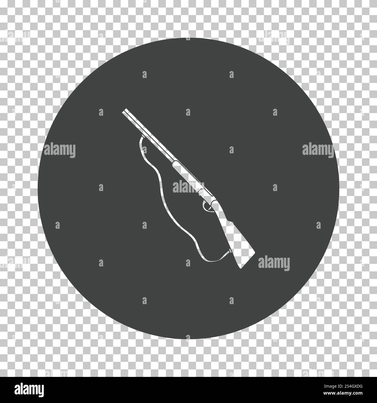 Hunting gun icon. Subtract stencil design on tranparency grid. Vector ...