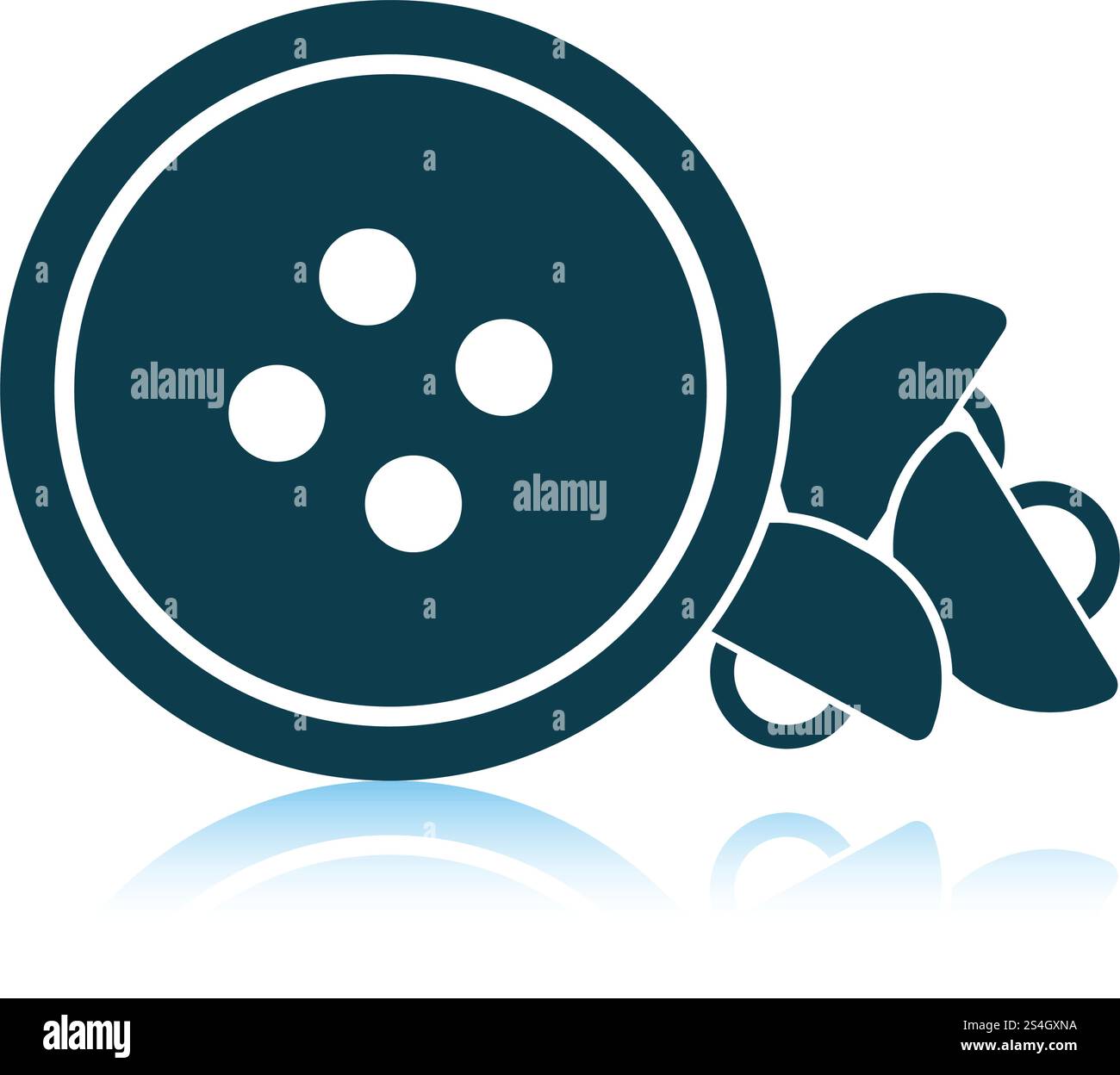 Sewing buttons icon. Shadow reflection design. Vector illustration ...