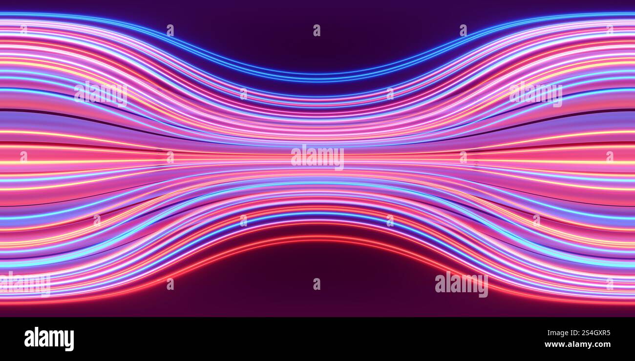 HDRI. Glowing neon lines. Full spherical panorama 360 degrees. 3D ...