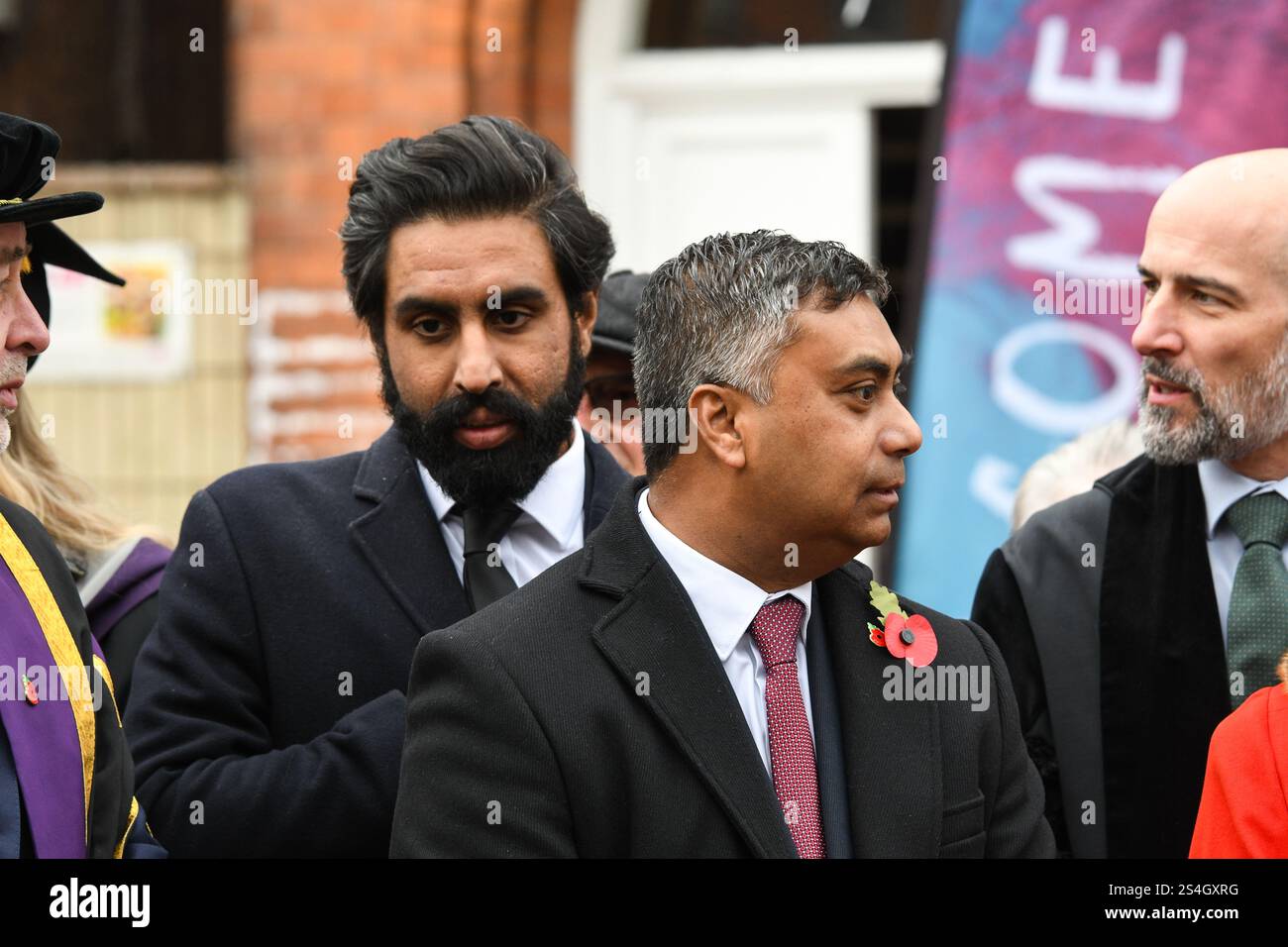 mp jeevun sandher (left) at loughborough remembrance day 2024 jewel ...