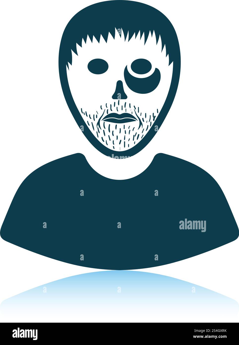 Criminal man icon. Shadow reflection design. Vector illustration Stock ...