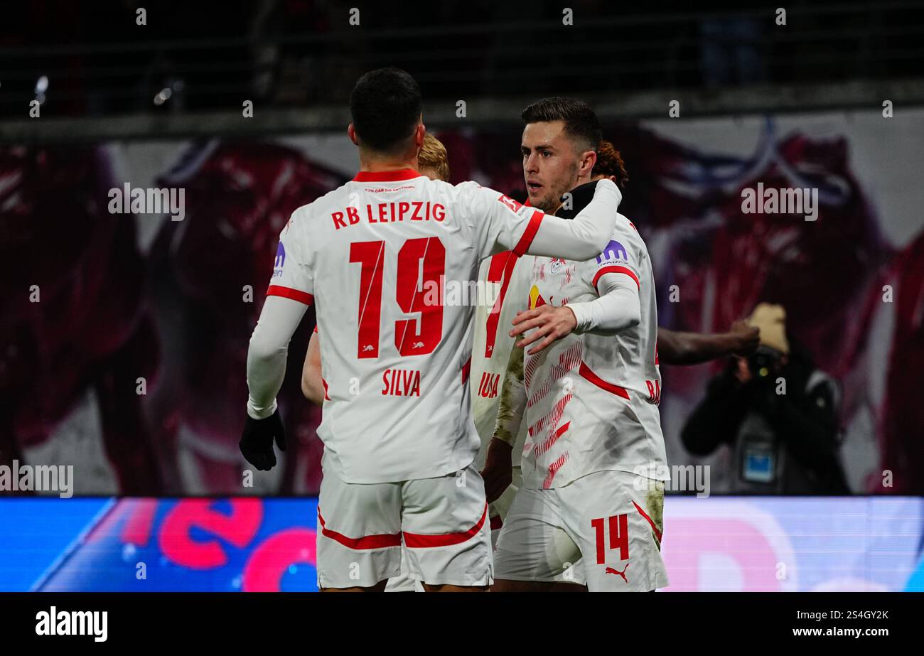 Leipzig, Germany. 12th Jan, 2025. January 12 2025: Christoph Baumgartner of RB Leipzig ...