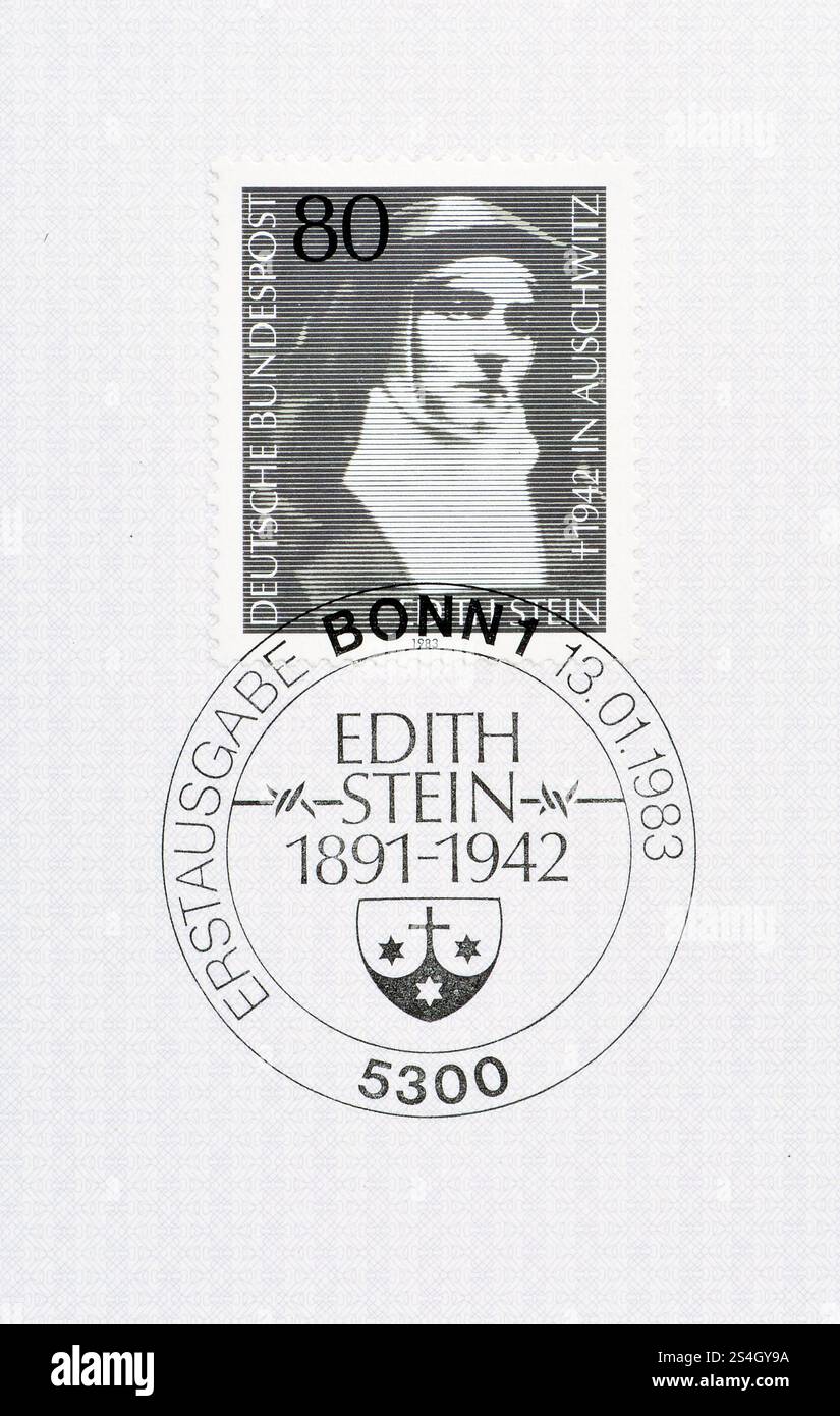 Cancelled postage stamp printed by Germany, that shows portrait of ...