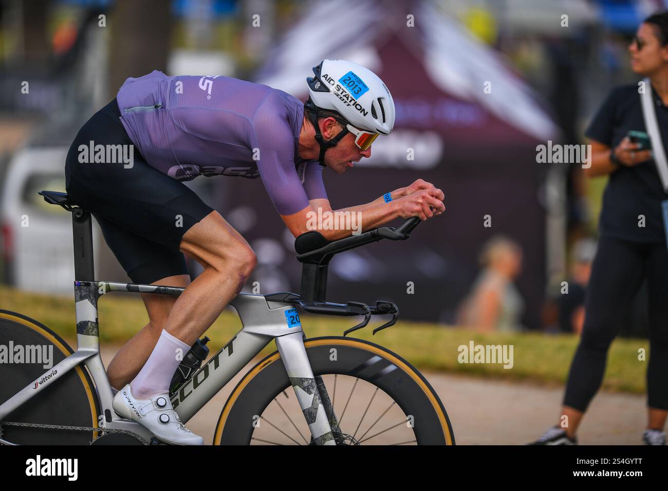 Melbourne, Australia. 12th Jan, 2025. Jimmy Whelan is seen cycling ...