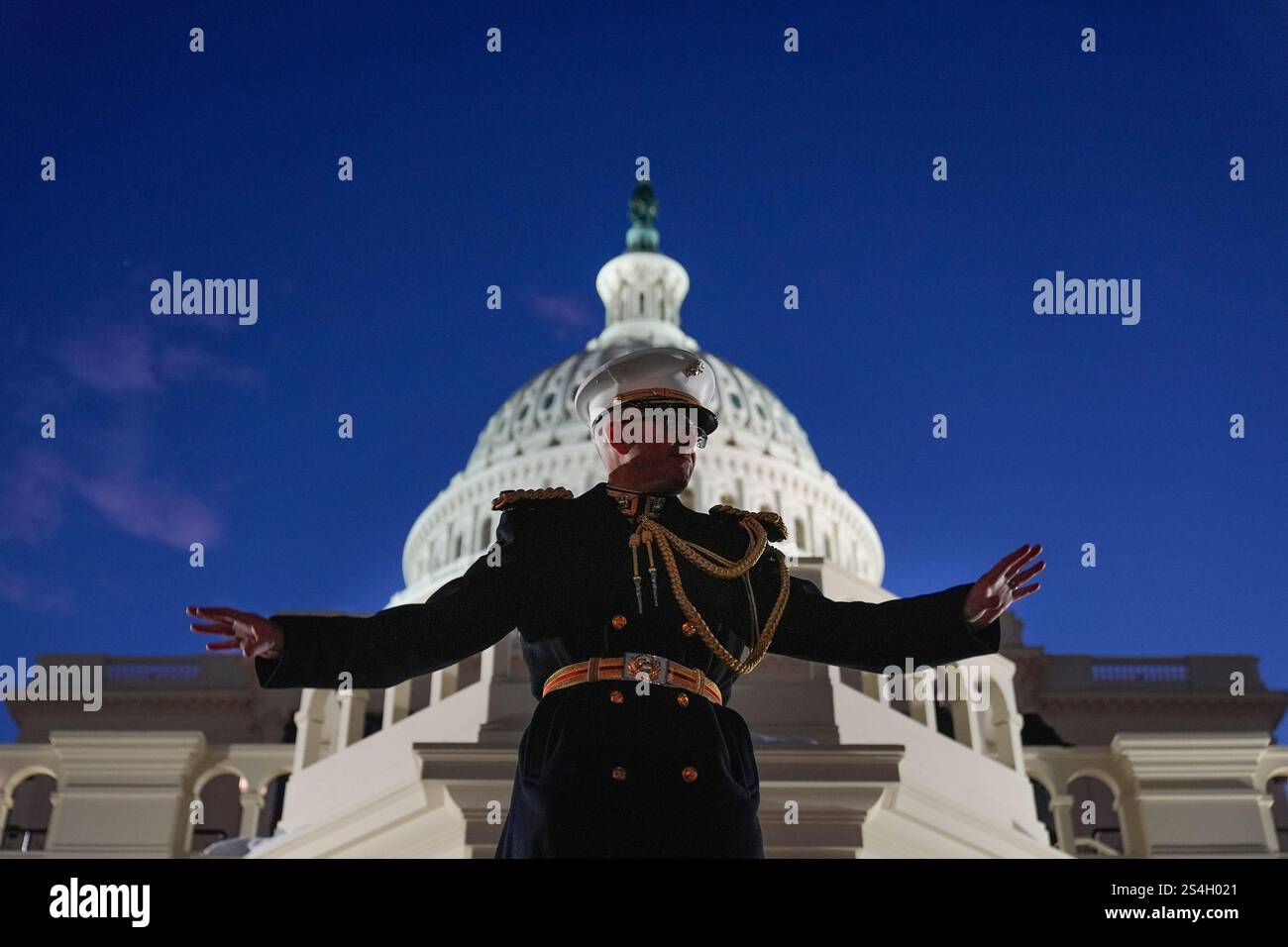 The U.S. Capitol looms behind Lt. Col. Ryan Nowlin, Director of "The ...