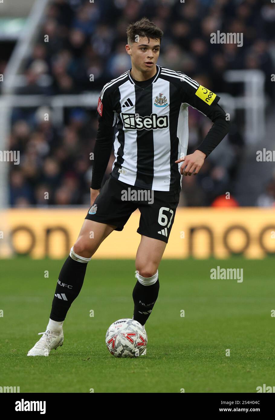 Newcastle Upon Tyne, UK. 12th Jan, 2025. Lewis Miley of Newcastle ...