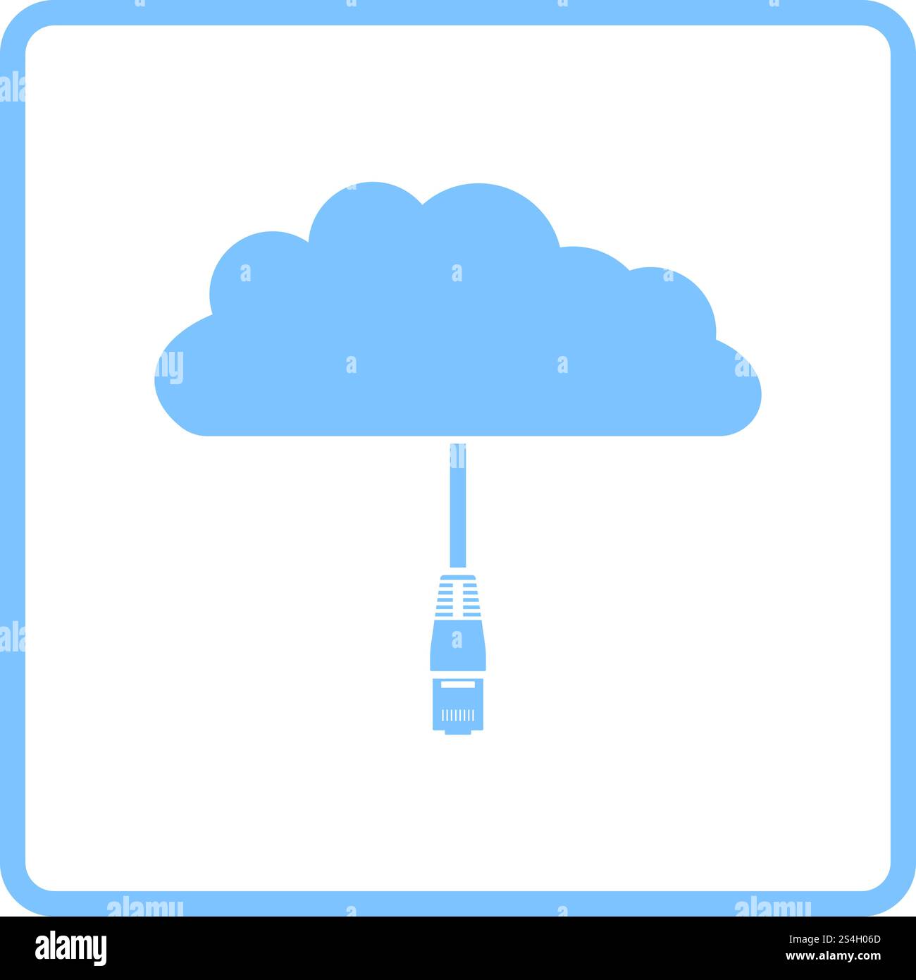 Network Cloud Icon. Blue Frame Design. Vector Illustration Stock Vector ...