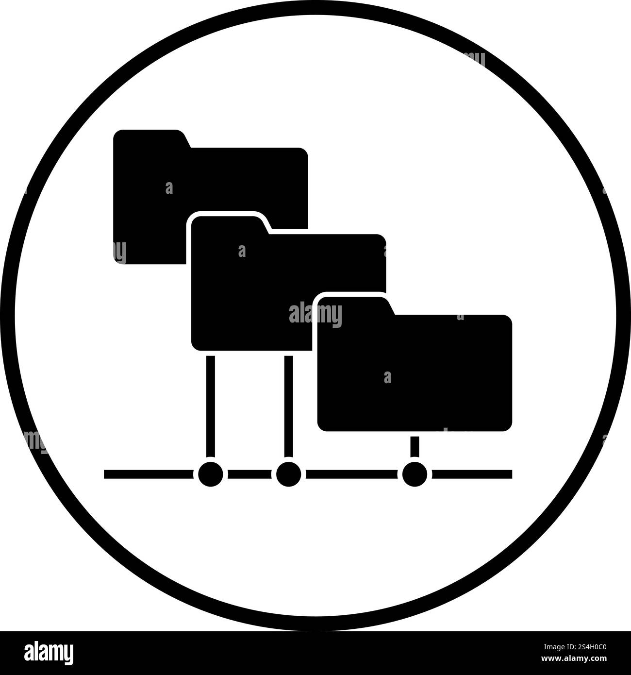 Folder Network Icon. Thin Circle Stencil Design. Vector Illustration Stock Vector Image & Art ...