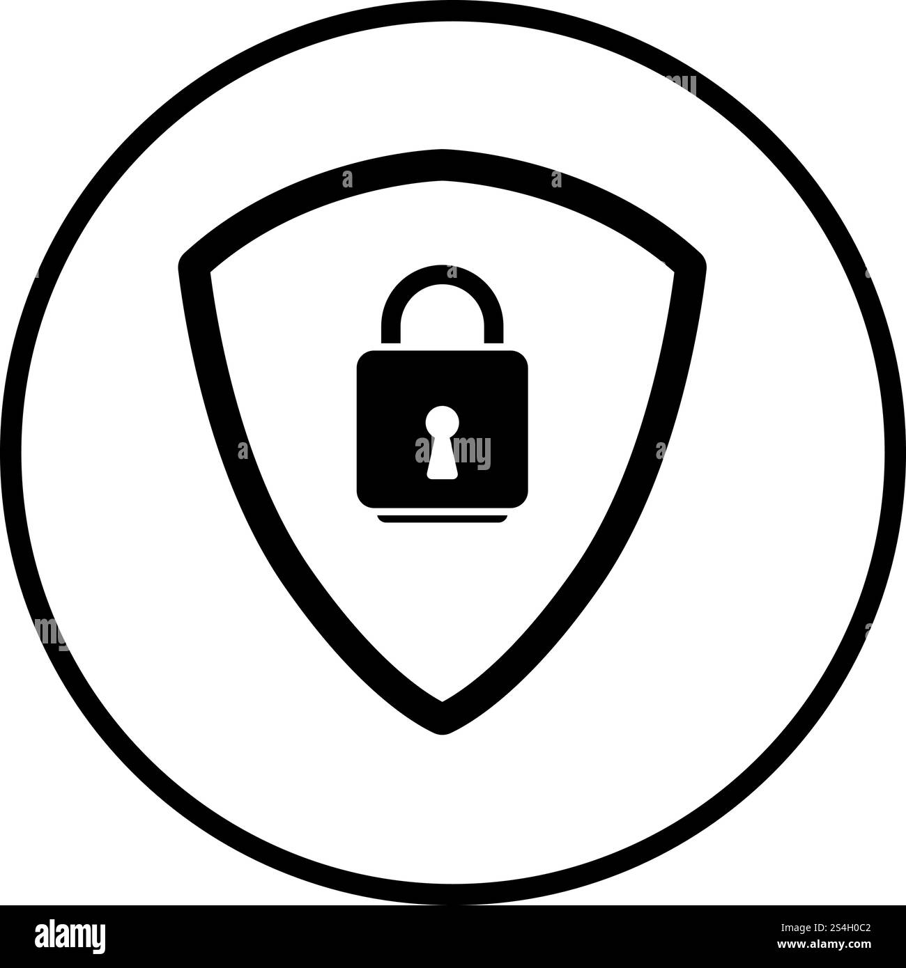 Data Security Icon. Thin Circle Stencil Design. Vector Illustration ...