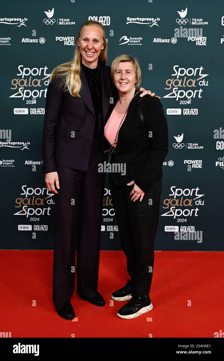 Zaventem, Belgium. 12th Jan, 2025. Ann Wauters arrives for the ...