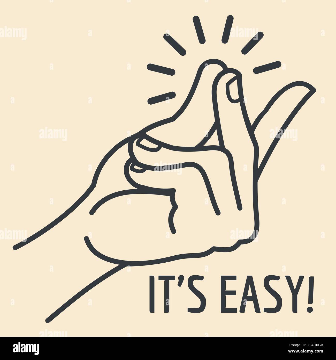 Outline hand with snapping finger gesture. Living easy concept vector ...