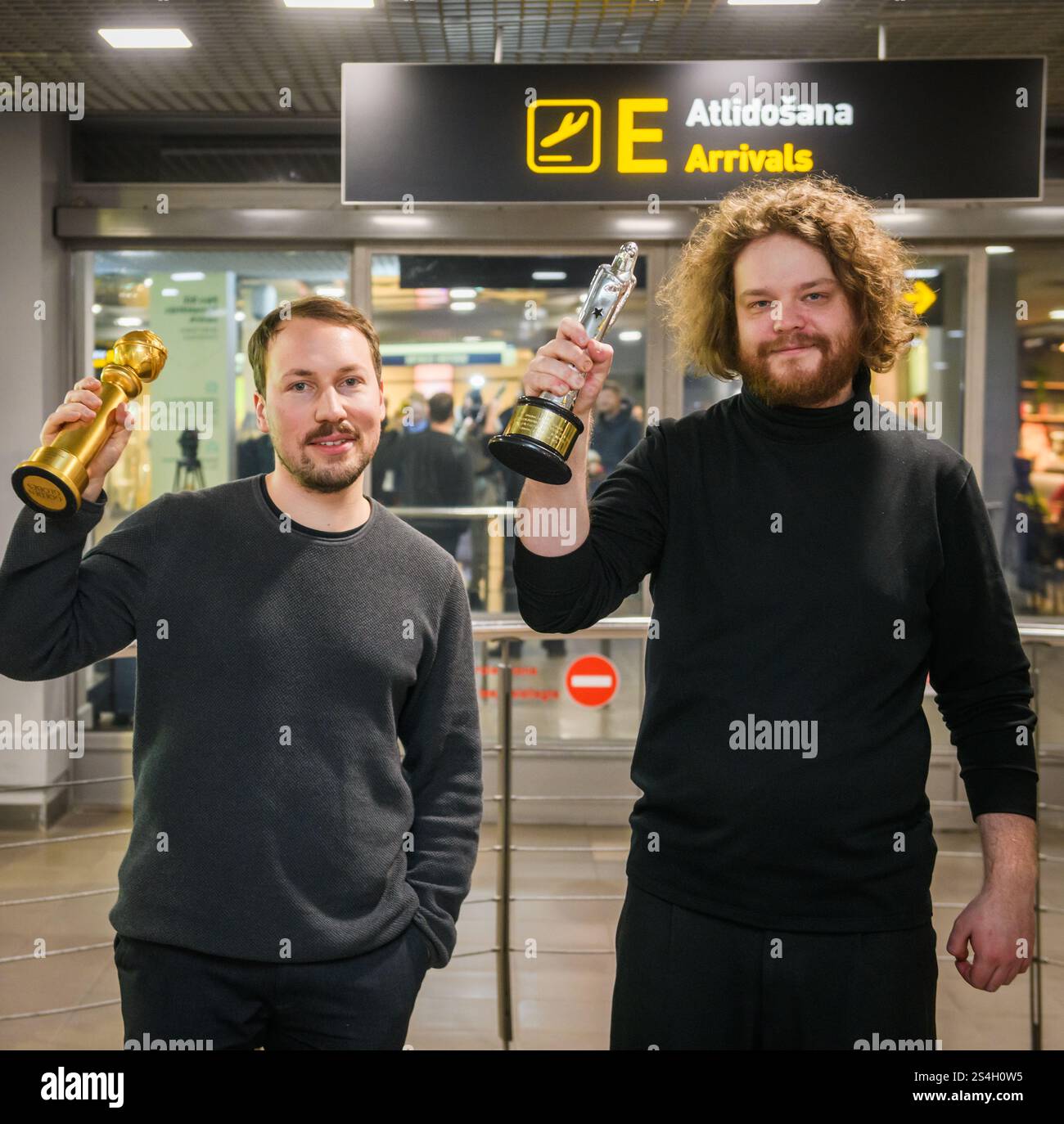 RIGA, LATVIA. 11th January 2025. Matiss Kaza (R), producer. of ...