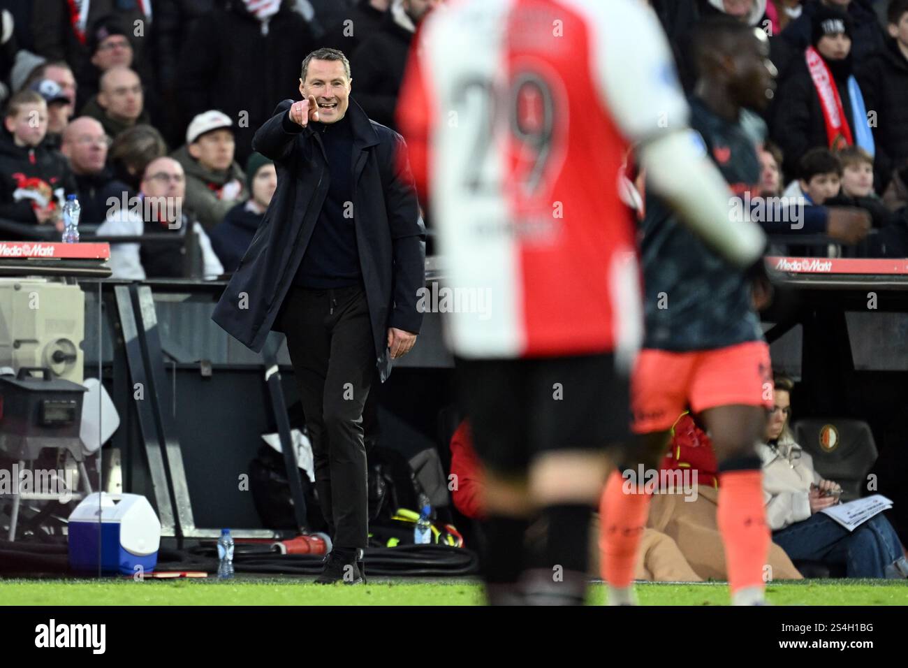 ROTTERDAM - Feyenoord coach Brian Priske during the Dutch Eredivisie ...