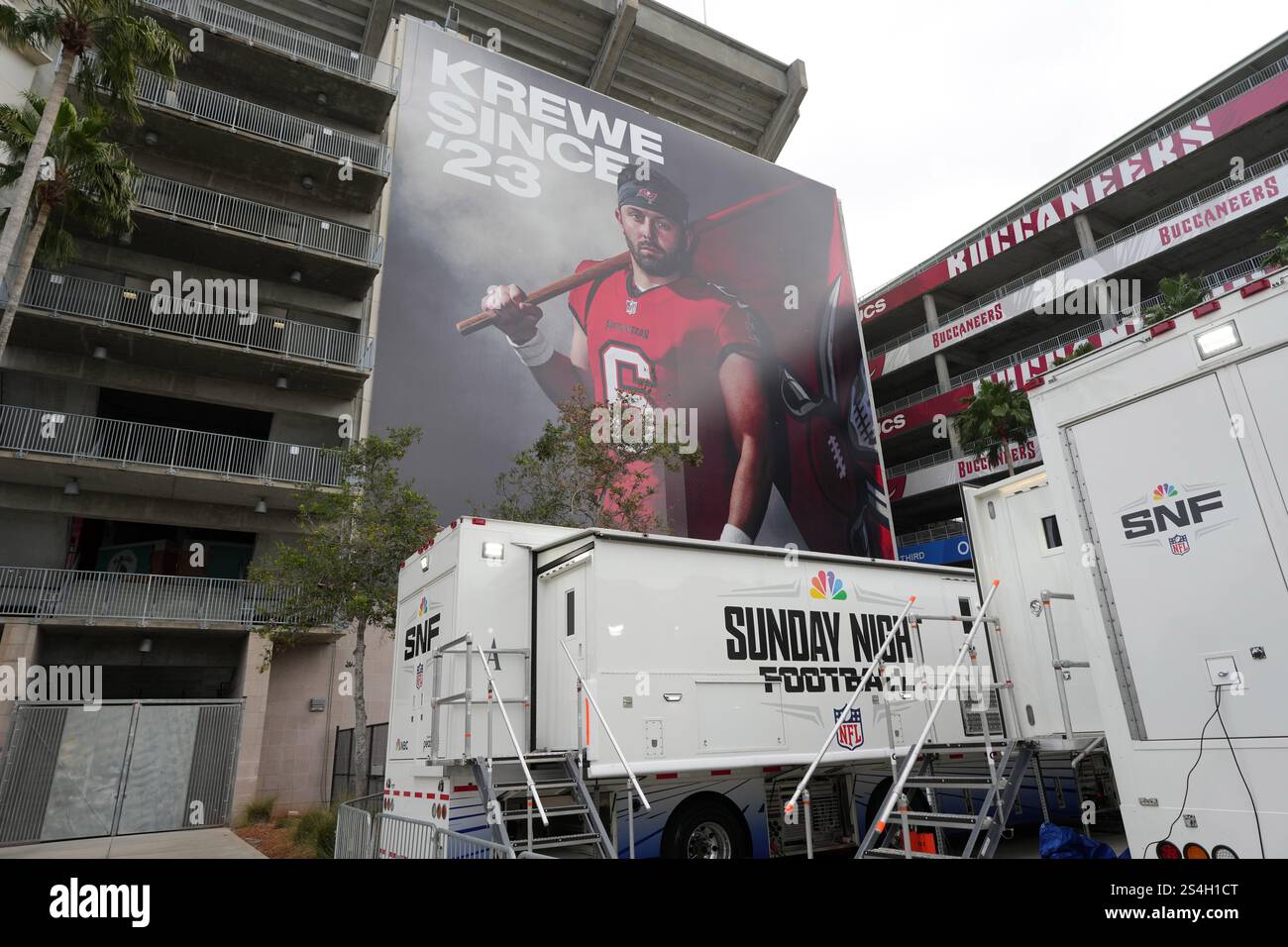 Tampa, United States. 11th Jan, 2025. NBC Sunday Night Football truck ...