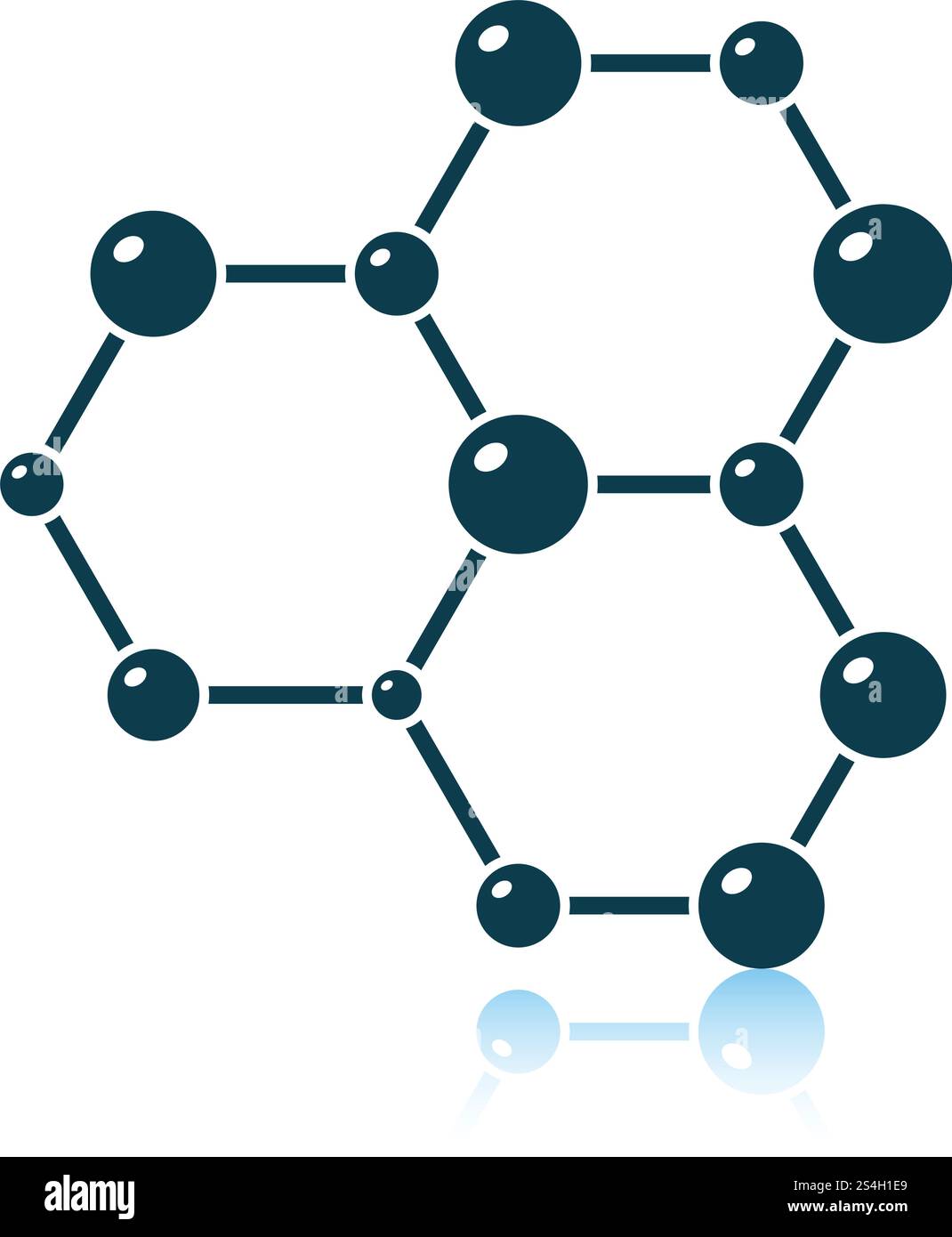 Icon of chemistry hexa connection of atoms. Shadow reflection design ...