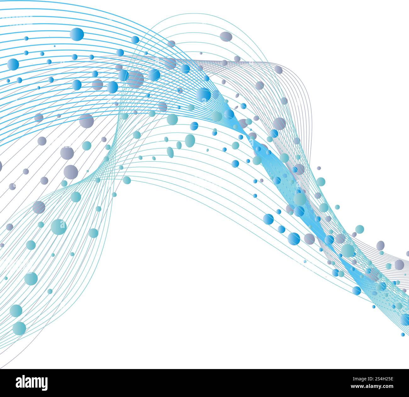 Water Lines Concept Design With Bubbles of Air and Text Space. Elegant ...