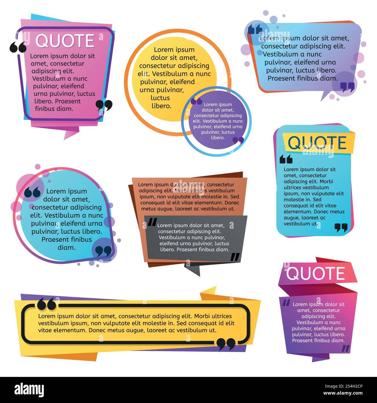 Various modern quote shapes vector set. Illustration of bubble speech ...