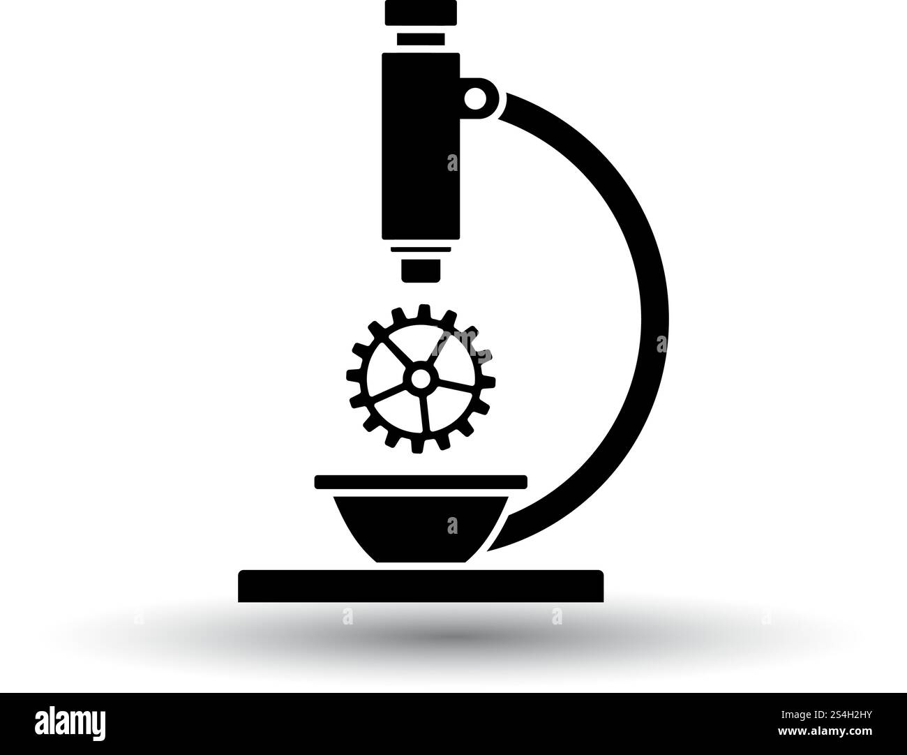 Research Icon. Black on White Background With Shadow. Vector ...