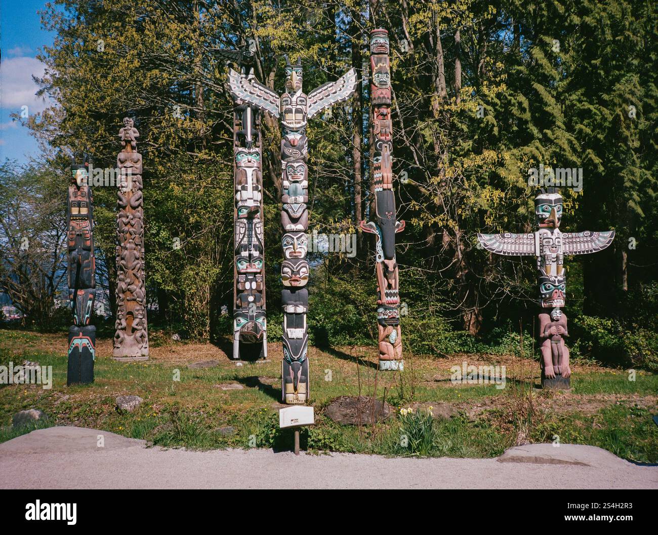 The Totem Poles of Stanley Park, in Vancouver, British Columbia, Canada ...