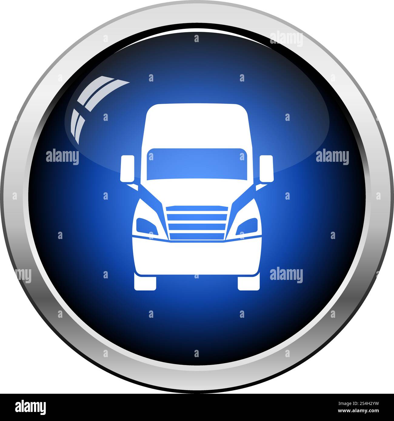 Truck icon front view. Glossy Button Design. Vector Illustration Stock ...
