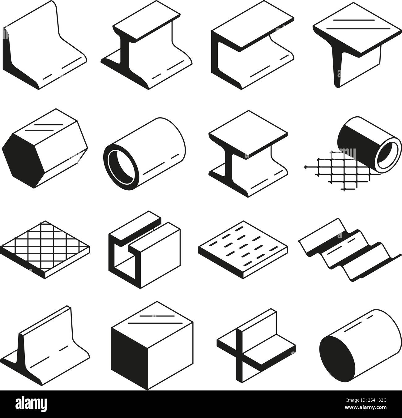 Icons set in monochrome. Metallurgy production. Vector pictures of ...