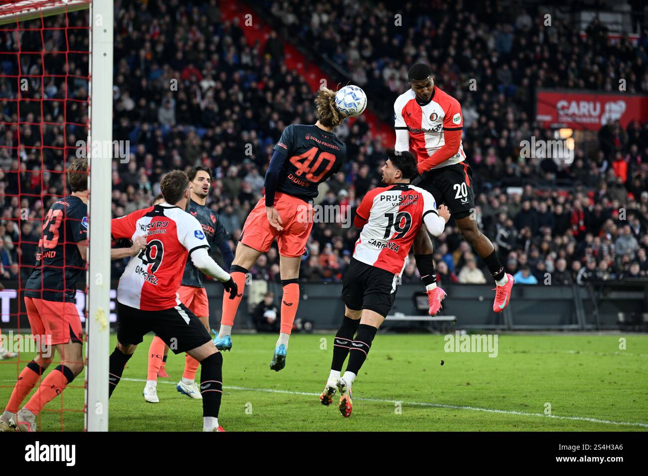 ROTTERDAM - (l-r) Niklas Vesterlund of FC Utrecht, Santiago Gimenez of ...