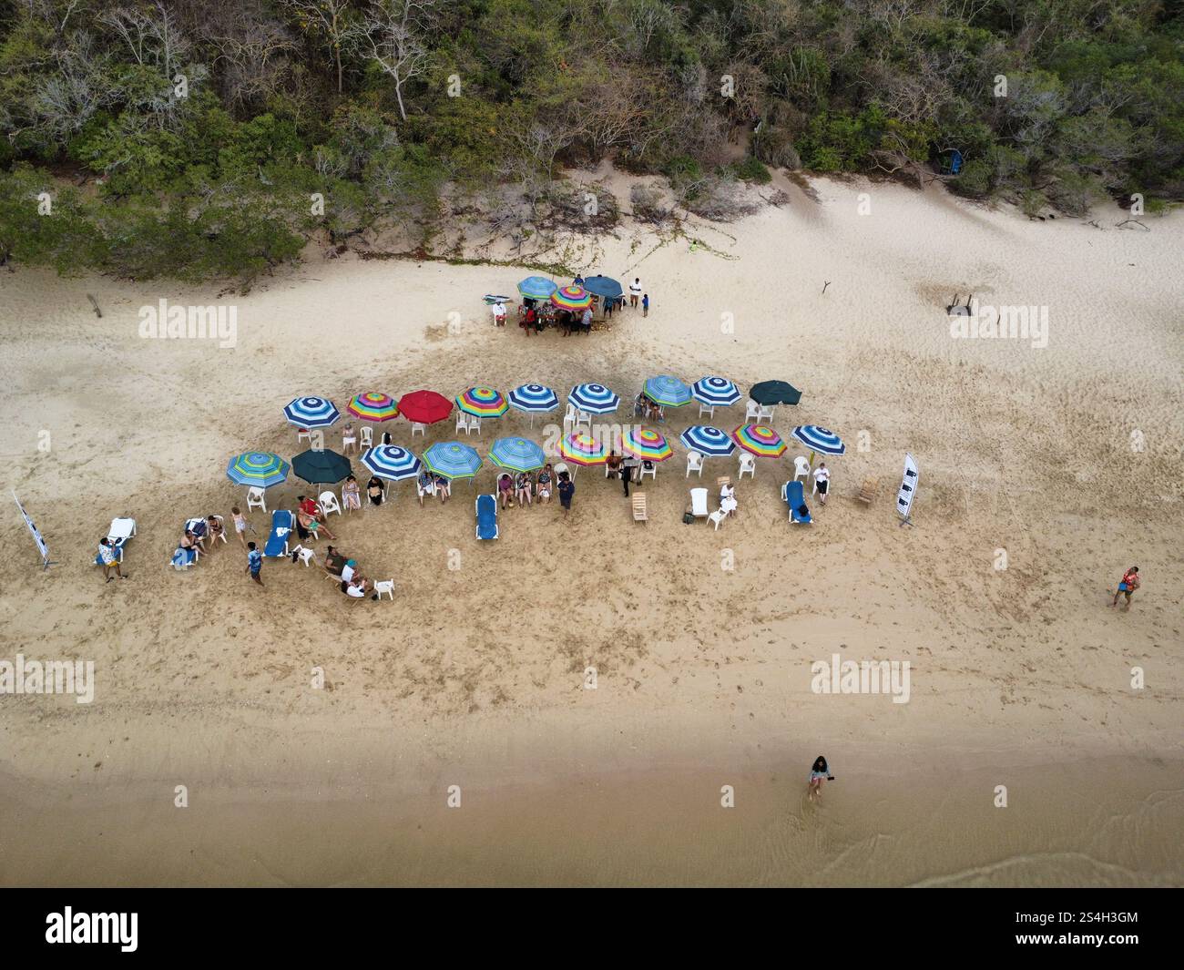 Aerial view of La India beach part of the bay of Cacaluta, part of the ...