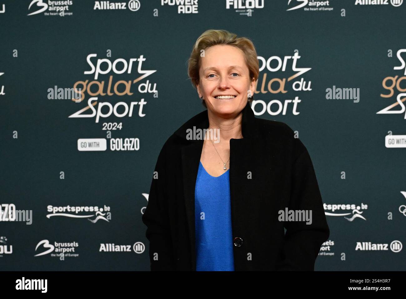 Zaventem, Belgium. 12th Jan, 2025. Flemish Minister Annick De Ridder arrives for the 'Sportgala ...